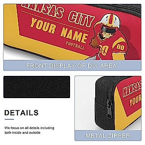 Quzeoxb Kansas City Custom Backpack 3pcs Bag Set Laptop Bag Personalized Name Number Lunch Box and Pencil Case Men Women Fan Gifts