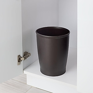 iDesign Round Plastic Waste Basket The Kent Collection –, 8.35” x 8.35” x 10”, Bronze