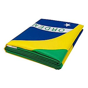 DANF Brazil Flag 3x5 Ft Thick Polyester, Fade Resistant, Brass Grommets, Canvas Header Brazilian National Flags 3 X 5 Feet