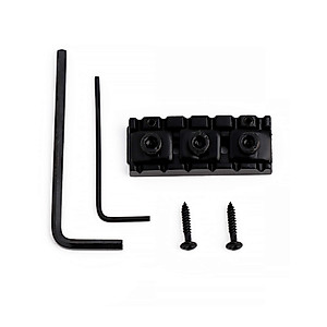Holmer Guitar String Locking Nut for Floyd Rose Style Adjustable Height Locking Guitar Tremolo Bridge with Mounting Screw Shims and Wrench Black.