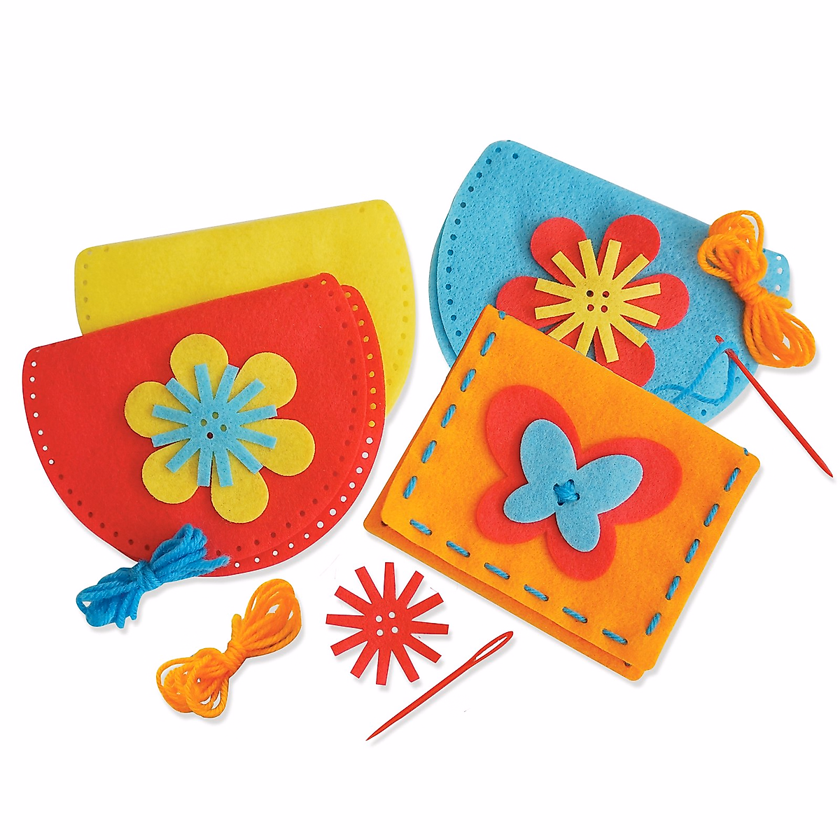 Serabeena Sew Your Own Purses - Sewing Kit for Kids - Felt Crafts for Kids - Sewing for Kids Ages 4-8 Plus - Felt Kit - Helps Develop Fine Motor Skills - DIY Kits for Kids with 6 Purses & Accessories