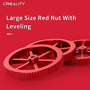 Official Creality Metal Leveling Nuts with 20mm Die Springs and 0.4mm Nozzles, Red Hand Twist Nuts Set for Ender 3/3 Pro/3 V2/3 Max, Ender 5/5 Plus/ 5 Pro, CR 10 Series 3D Printer Bed