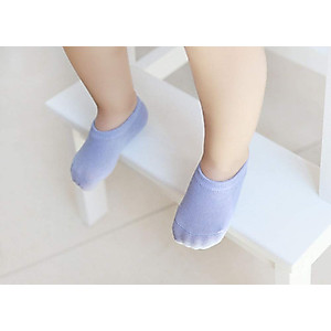 CHUNG Baby Grip Socks Boys Girls Toddler No Show Cotton Anti Slip Non Skid Invisable Summer Thin Low Cut,10 Pack, Solid Color,M