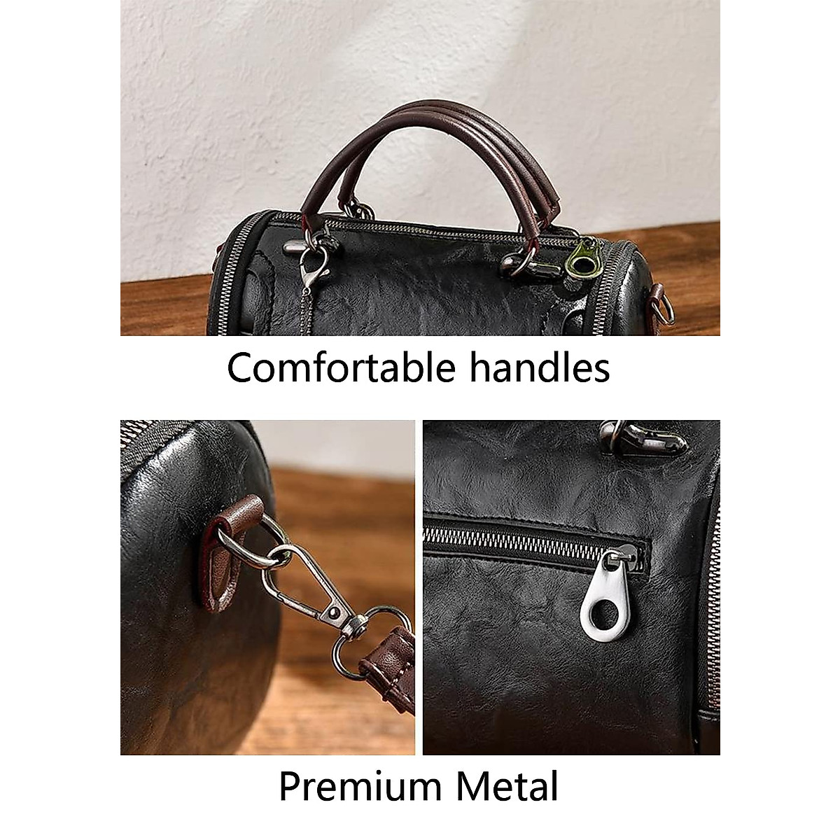 GJGJTER Women Vintage Tote Purse Top-handle Satchel Boston Bags Rose Pendant Shoulder Bags-Pink