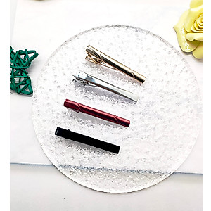 Svovin 16pcs Tie Bar Clip Tie Tack Pins Tie Clips for Men Father's Day Gift Silver Black Red Blue Gold Necktie Bar Pinch Clip Set Metal Clasps Business Professional Fashion Designs