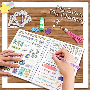 BONWORL DIY Journal Kit, Birthday Idea Gifts for Girls Ages of 8 9 10 11 12 13 Years Old and Up, Fashion Toys for Girls, 8-13 Year Old Girl Art & Crafts Gifts, Scrapbook and Journal Set