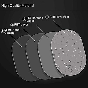 Foseal HD Transparent Nano Coating Rainproof Film for Car Rear View Mirror, Oval (5.31"x3.74"), 4 PCS
