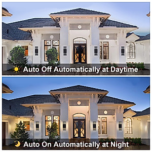 BOXCUPIN Dusk to Dawn Led Outdoor Lighting 2 Pack, 3000K Warm White Exterior Light Fixture, Aluminum Sensor Waterproof Outdoor Lights for House Porch Hallway Patio Garage (BXOWLS6)