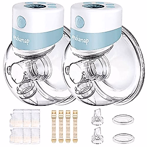 Breast Pump - Wearable Electric Low Noise Breast Pump, Rechargeable Portable Breast Pump with 2 Modes & 9 Levels, LCD Display Memory Function and Can Be Worn in-Bra, 24mm Flange