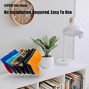ABMISKAT 2 Pack Hat Organizer for Baseball Caps No Install - Acrylic Hat Holder Display and Organizer for 14 Baseball Caps for Bedroom, Closet, Dresser (Clear)