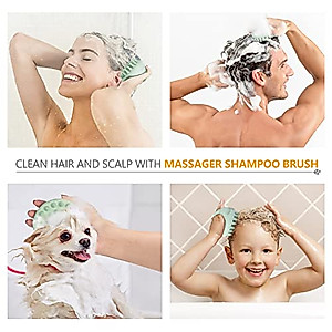 Sndyi Scalp Massager Shampoo Brush, Scalp Scrubber with Soft Silicone Bristles, Scalp Exfoliator for Dandruff Removal, Scalp Massager for Hair Growth, Wet Dry Hair Brush for Scalp Care, Green