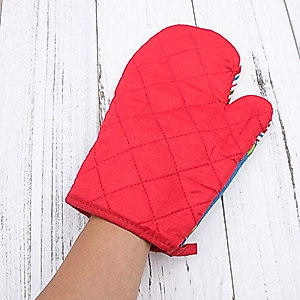 OUNONA Christmas Snowman Oven Mitts Heat Resistant Set of 3