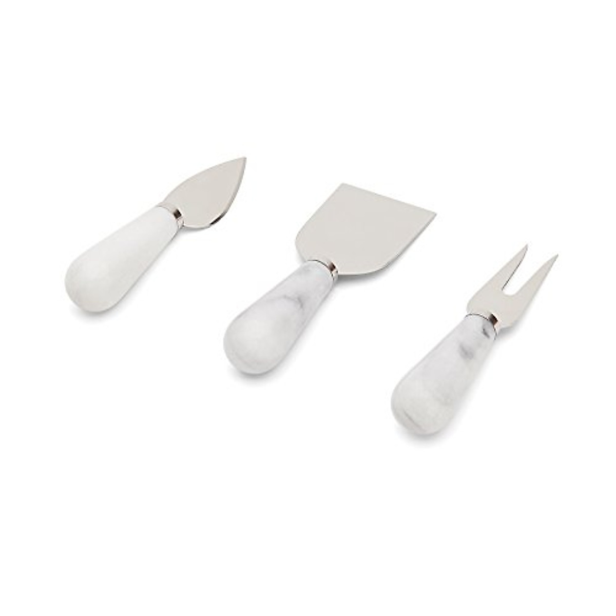 Fox Run Premium 3-Piece White Marble Cheese Knife Set, 1.5 x 4.25 x 6.75 inches