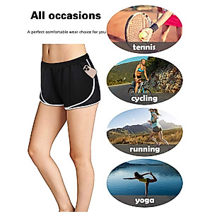 Fulbelle Yoga Shorts for Women,Teen Girls Casual Summer Jersey Athletic Hiking Running Workout Gym Inner Tights 2020 Fashion Above Knee Lounge Cycling Shorts Black Medium
