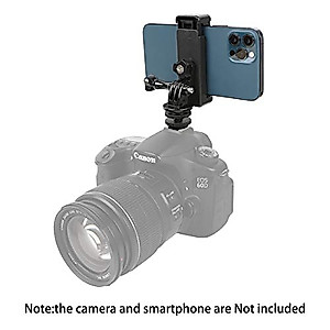 PellKing Hot Shoe Mount Adapter Kit, Phone Holder for DSLR Camera Action Camera GoPro Hero 9 8 7 6 5, Akaso,DJI OSMO Action (hot Shoe Phone Mount)