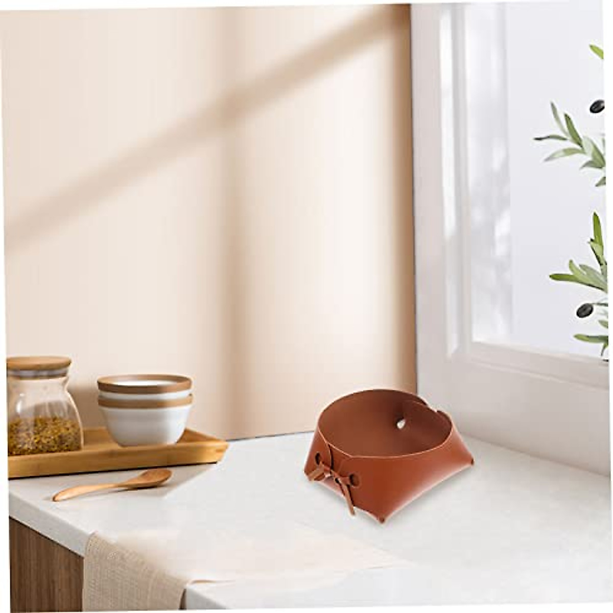 4 pcs Desktop Storage Box Key Organizer Tray dice Rolling mat Board Game Storage entryway catchall Holder Dresser Organizer Table Decor Tabletop Storage Tray Manager Leather Coin