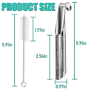 3 Pcs Tea Infuser and 1 Brush, Stainless Steel Tea Infuser Stick Pipe Tea Infuser for Loose Tea Leaf, Tea Infusers Pen with Hook