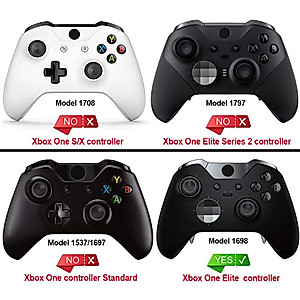 eXtremeRate Gray Rubberized Right Left Side Rails, Replacement Rear Handle Grips, Back Panels Faceplates Kits for Xbox One Elite Controller (Model 1698)