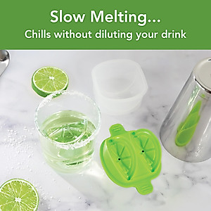 Tovolo Lime Wedge Ice Molds (Set of 2) - Slow-Melting, Leak-Free, BPA-Free/Great for Whiskey, Cocktails, Fun Drinks, and Gifts