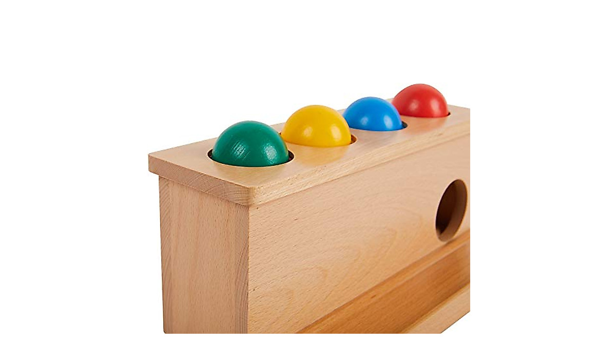 Adena Montessori Baby Push Object Permanence Ball Toy for Toddlers