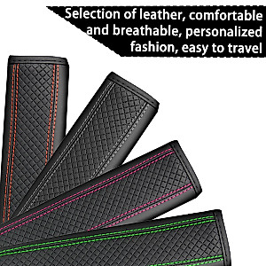 zipelo 2PCS Car Seat Belt Cover, Soft Shoulder Strap Covers Harness Pads, Safety Leather Seatbelt Comfort Driving Cushion Protect Your Neck and Shoulder Universal for Truck, Car, SUV (Black/Orange)