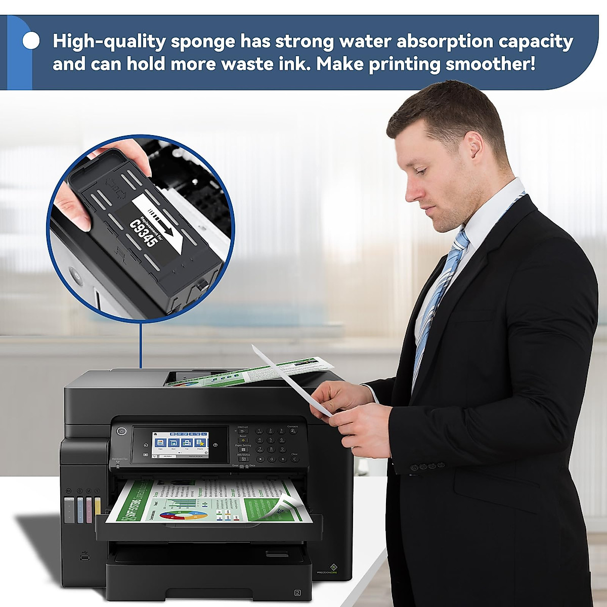 OFFICENTER C9345 Ink Maintenance Box for EcoTank ET-16600 ET-16650 WF-7840 ET-5850 ET-8550 WF-7310 WF-7820 ET-5880 ET-5800 ET-8500 EC-C7000 ST-C8000 ST-C8090 Printer