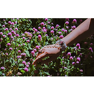 Eigso 2 Pcs White Lace Choker Bracelet Set for Women Vintage Punk Goth Necklace with Pink Rose Ring