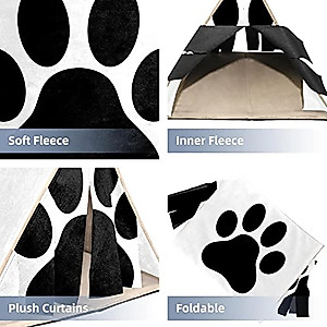 enheng Small Pet Hideout Dog Paw Print Animals Footprint Hamster House Guinea Pig Playhouse for Dwarf Rabbits Hedgehogs Chinchillas
