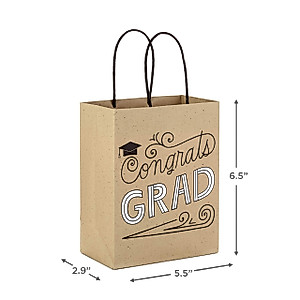 Hallmark 7" Small Graduation Gift Bags (Pack of 4: Congrats Grad) for High School, College, 8th Grade, Kindergarten, Nursing School Graduates
