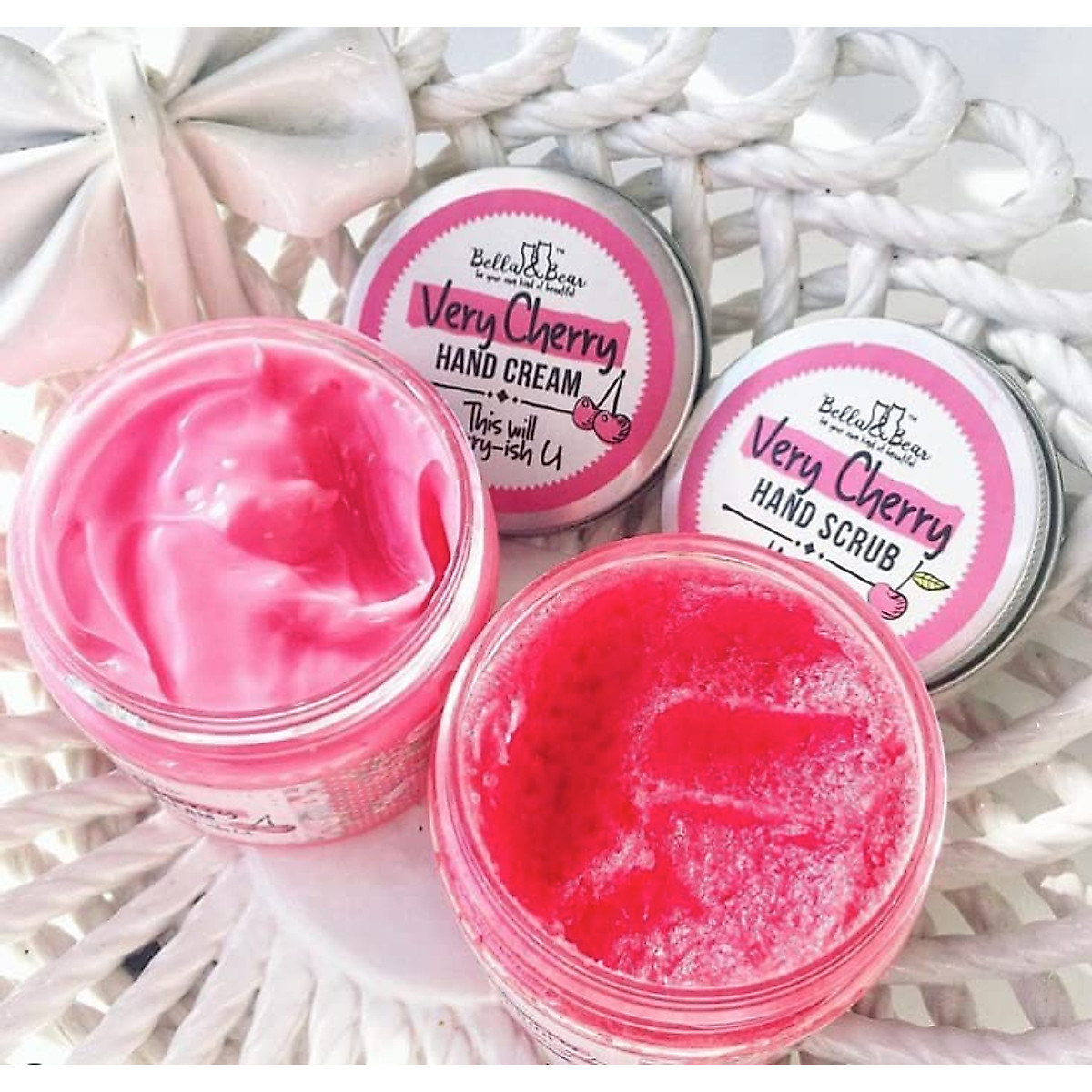 Bella & Bear Very Cherry Hand Scrub, No Harmful Chemicals, Cruelty-Free, Vegan-Friendly Exfoliating, 6.7oz