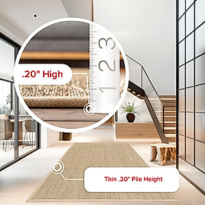 nuLOOM 4x6 Elijah Seagrass Area Rug, Beige, Solid Farmhouse Style, Cotton Bordered, Basketweave, Natural Fiber, For Bedroom, Dining Room, Living Room, Hallway, Office, Kitchen, Entryway