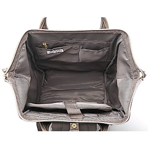 Kah&Kee Leather Backpack for Women and Men 15-inch Laptop Bag | Teacher Professional, Diaper Bag Backpack, Ideal for Work, School, Nurse, College & Travel (Dark Gray, Medium)