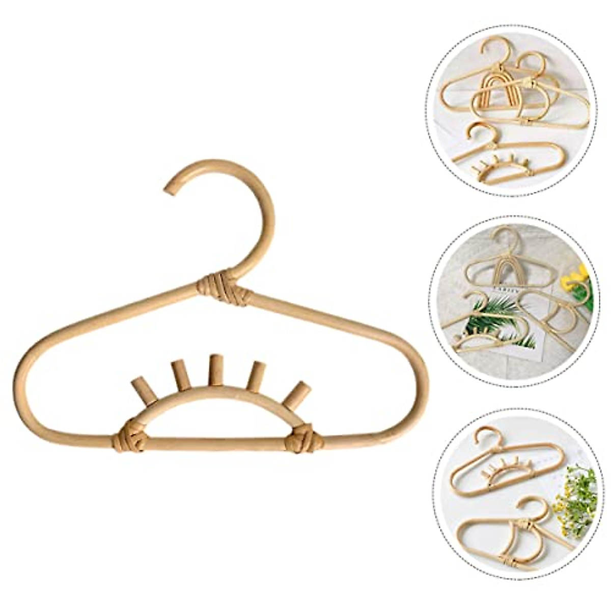 CIYODO Baby Hangers Baby Hangers Rattan Wall Shelf Hanger Kids Nursery Clo Rattan Clothing Toddler for Dress Shirt Infant Decorative Kid Clothes Baby's Baby Organizer Kids Hangers Kids Hangers