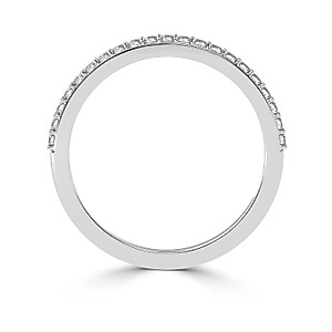 FACETS JEWELS 0.25 Ct Solid Gold Minimalist Moissanite Eternity Ring Round-Cut VVS Clarity DEF Grade Moissanite Wedding Anniversary Promise Rings For Her - 10K Solid Gold 3