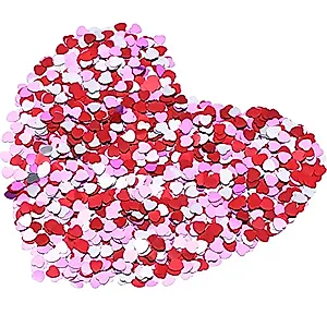 4000 Pieces Heart Confetti Metallic Foil Heart Confetti for Valentine's Day Wedding Party Decor (Red, White, Pink)