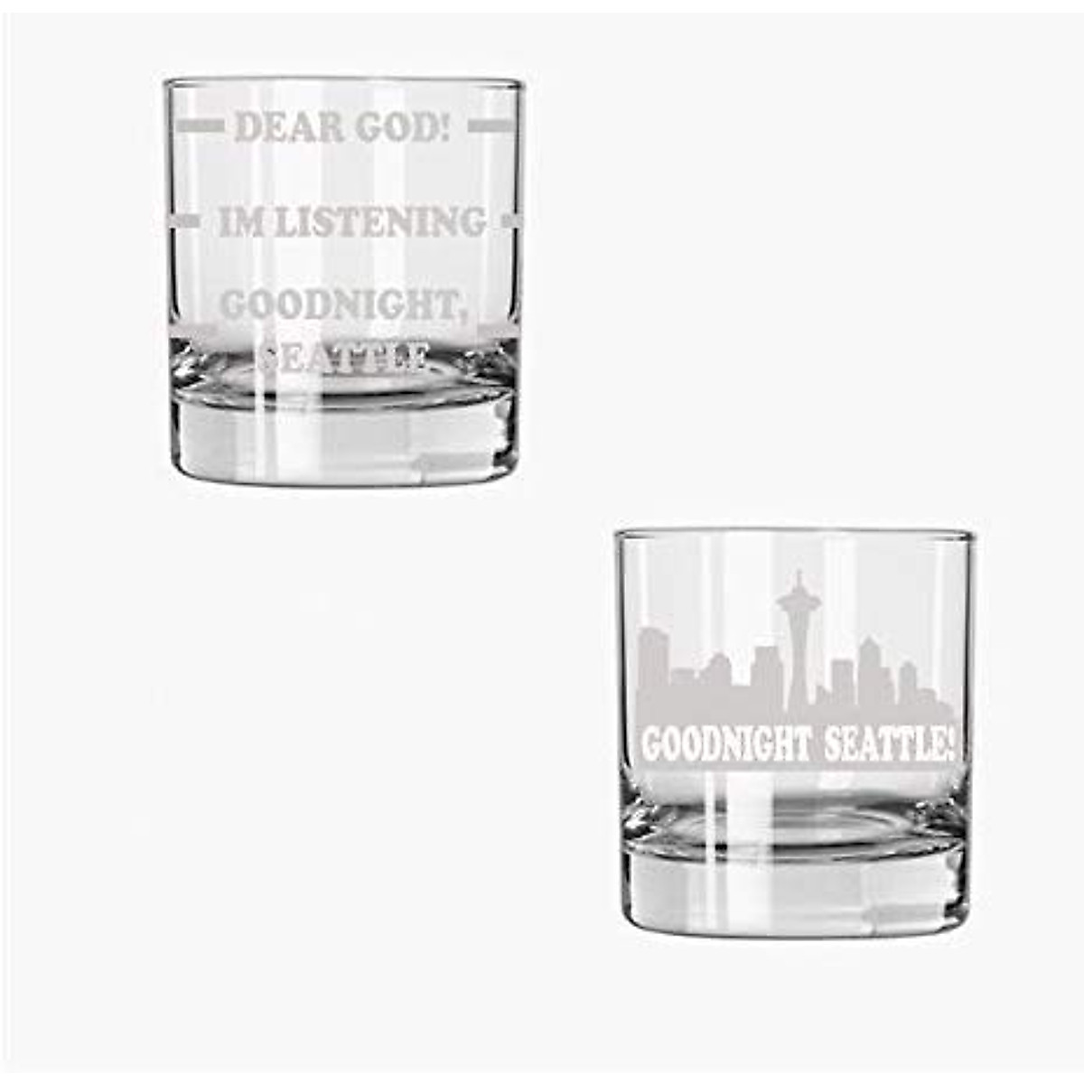 Brindle Southern Farms Frasier inspired etched rocks glass set of 2 - Frasier fan gift