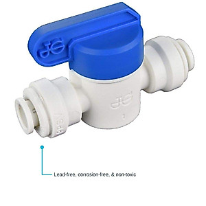 John Guest Speedfit 1/4 Inch Shut Off Valve, Push to Connect Plastic Plumbing Fitting, PPSV040808WP