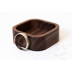 Hardwood Ring Tray | Tiny Wood Ring Holder | Black Walnut Square …