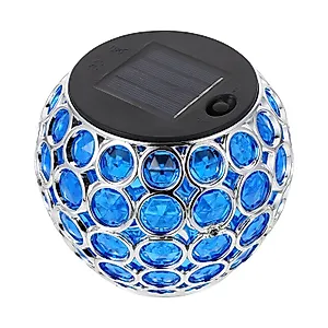 Uonlytech 1pc Outdoor Solar Pendant Lamp Decor Hollow- Out Lamp Decor