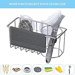 Vanleonet Sponge Holder Sink Caddy ,Sponge Holder for Kitchen Sink,Kitchen Sink Suction Holder for Sponges, Scrubbers, Soap, Kitchen, Bathroom