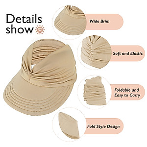 Durio Sun Hats for Women UV Protection Wide Brim Sun Hat Womens Sun Shade Hats for Women Ponytail Womens Sun Hat Beach Cap Womens Sun Visor Hat Black One Size