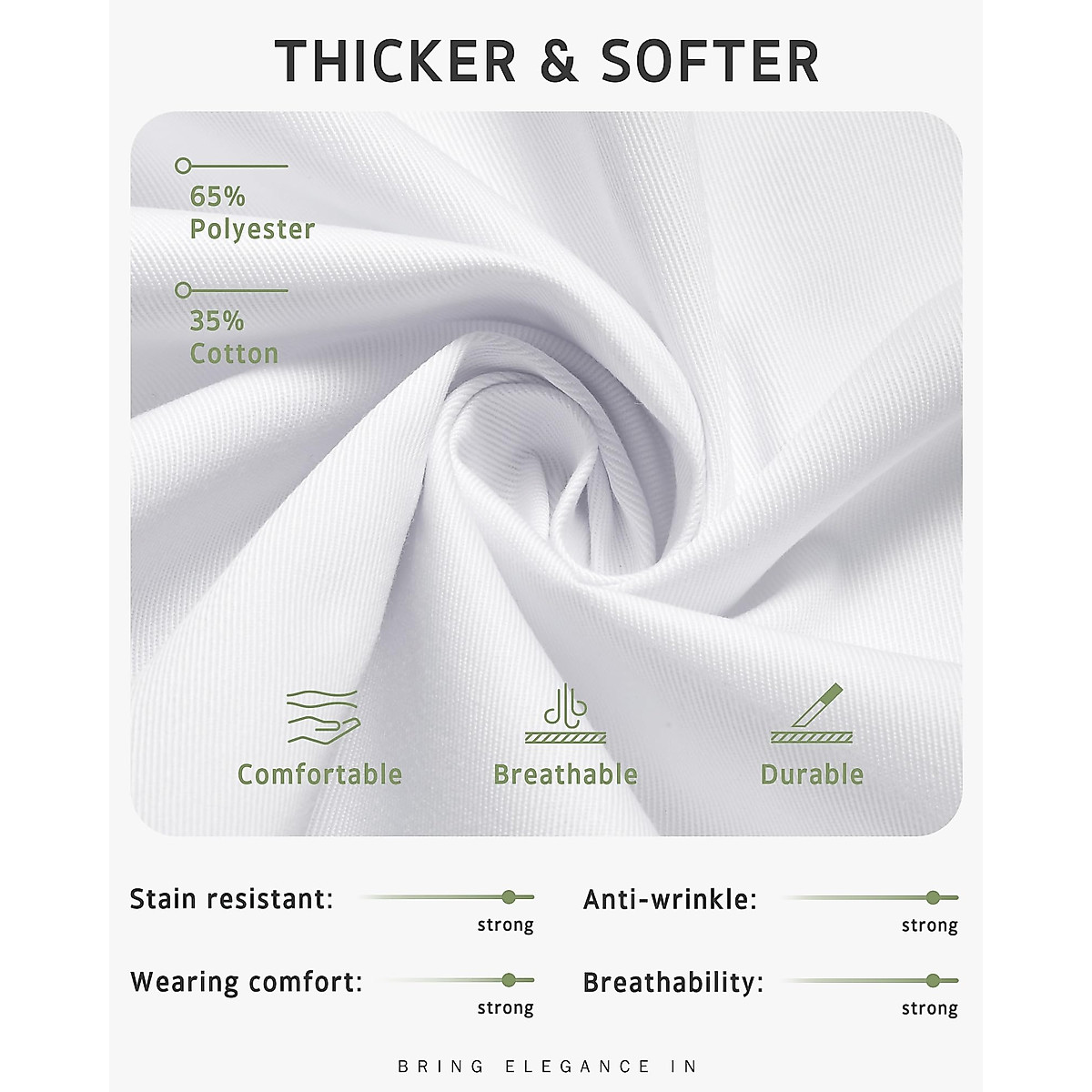 Syntus Chef Apron for Men Women Kitchen Cooking Apron with Pockets, Adjustable Bib Aprons Stain Resistant, 1 Pack White