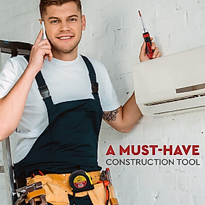 MaxoPro Retractable Tape Measure 25 ft with Precision (1/32"/1mm) – Heavy Duty, Sturdy & Easy to Read Measuring Tape with Thick Rubber Jacket Grip & 25mm Width Smooth Sliding Tape Blade