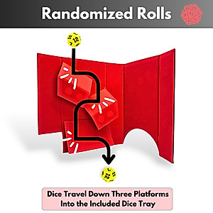 Luck Lab Folding Dice Tower and Dice Tray for RPG Table Top Gaming - Black/Red - Dragon Design