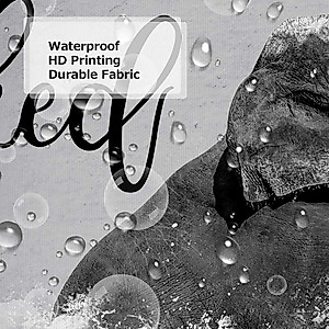 Drgilau Funny Elephant Get Naked Shower Curtain Sets, Cute Animal Elephant with Sunflowers Grey Backdrop Bathroom Decor Bathtub Curtains, Waterproof Fabric Shower Curtains with Hooks