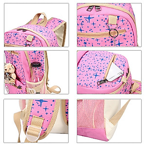 Yookeyo Girls School Bag 3Pcs for Elementary, Backpack/Shoulder Bag/Handbag