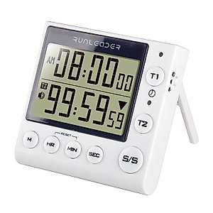 Runleader Kitchen Timer, Bakery Timer, Digital Display Cooking Timer Count Down/Count Up Timer with Magnetic Back,Independent Button,Aloud Alarm,for Cooking Learning Sport Office(Battery Included)