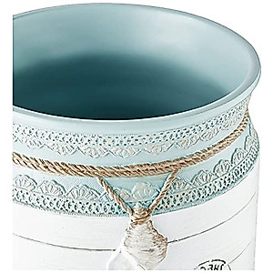 Avanti Linens - Waste Basket, Decorative Trash Can for Home or Office, Farmhouse Chic Bathroom Accessories (Farmhouse Shell Collection)