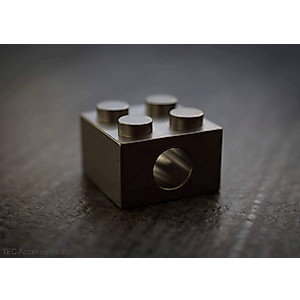 TEC Accessories T-Brick Titanium Lanyard Bead - Keychain, Zipper Pulls, Bags, Knife Lanyard Beads and Paracord Beads for Men - Lightweight and Durable EDC Bead Keychain Accessories