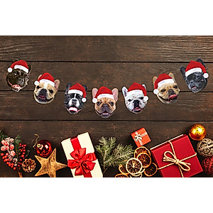 French Bulldog Christmas Garland, Dog Face Christmas Hanging Decorations